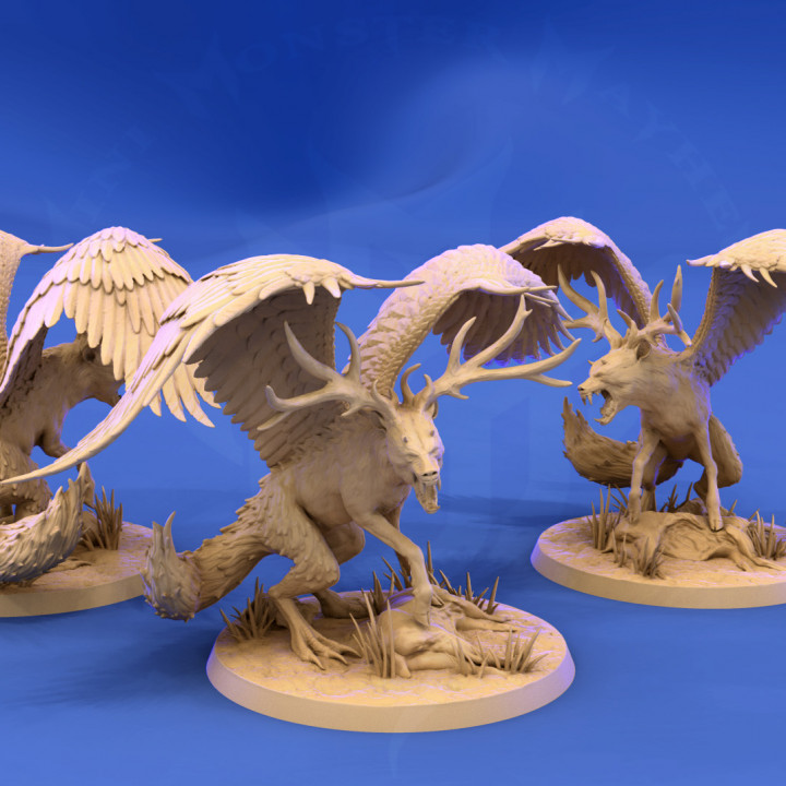 3D Printable Peryton Feathered Wings by Mini Monster Mayhem