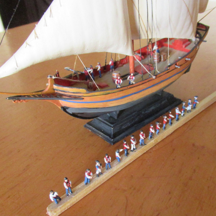 3D Printable Sailors and Officers to Crew Model Ships 1750-1820 by Alf ...