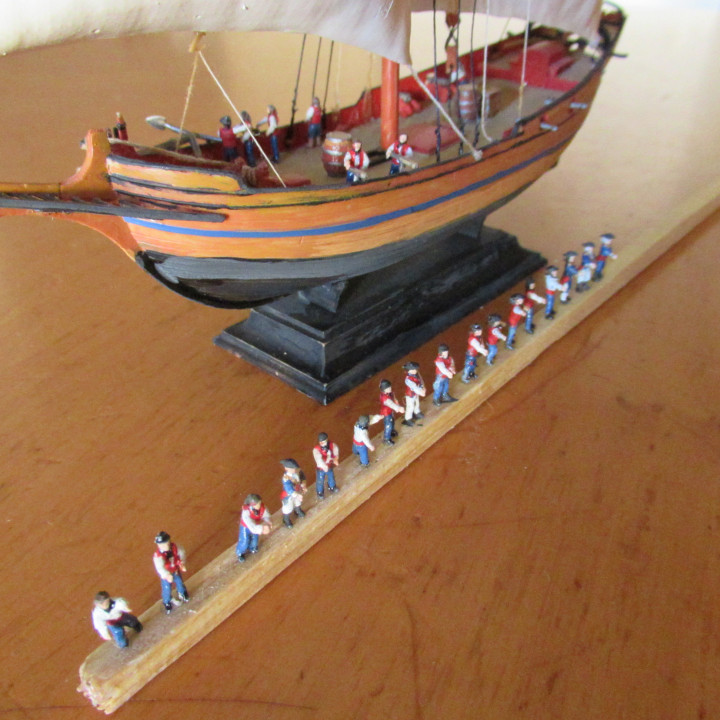 3D Printable Sailors and Officers to Crew Model Ships 1750-1820 by Alf ...