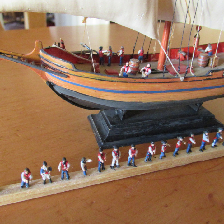 3D Printable Sailors and Officers to Crew Model Ships 1750-1820 by Alf ...