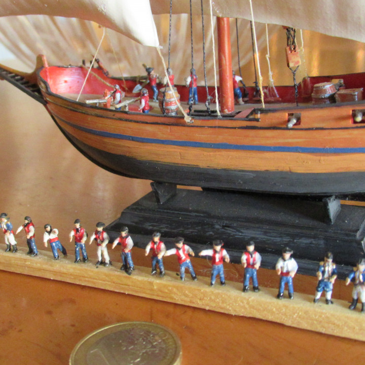 3D Printable Sailors and Officers to Crew Model Ships 1750-1820 by Alf ...
