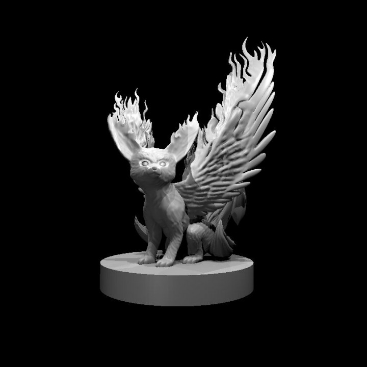 3D Printable Fire Fennec Fox Wild Shape by Miguel Zavala