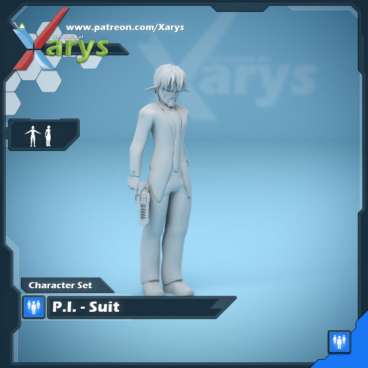 3D Printable P.I. - Suit by Xarys Games