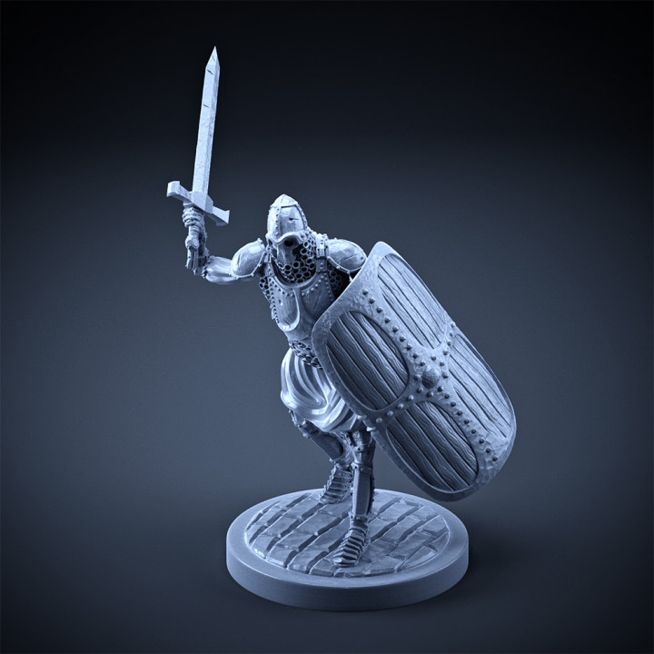 3D Printable Skeleton - Heavy Infantry - Sword + Square Shield ...