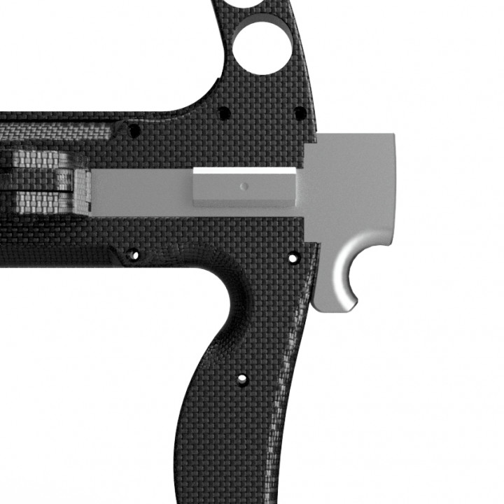 3D Printable Sliding Legolini Longer Barrel+Fingerrest (no Supports) by ...