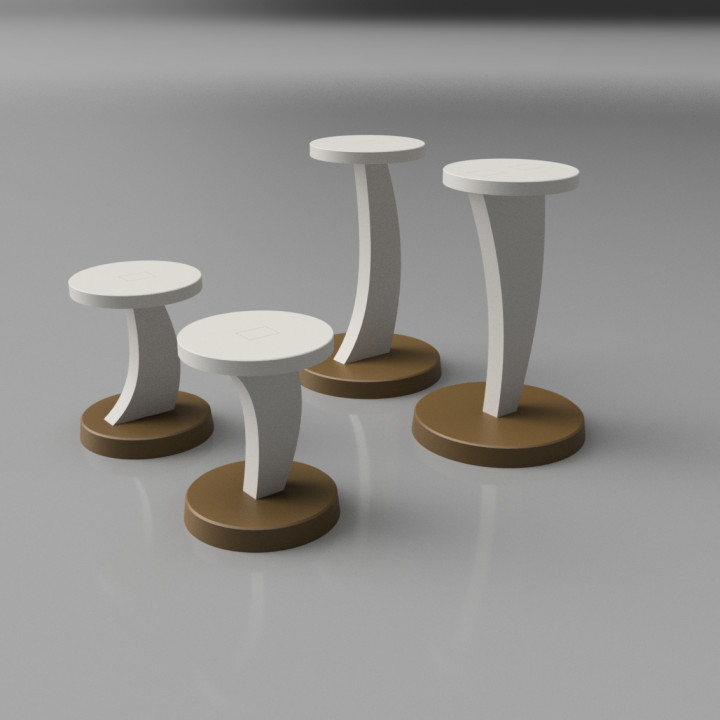 3D Printable Flying Stands for Tabletop (25mm Base) by Fr3D @ The3DPrinting