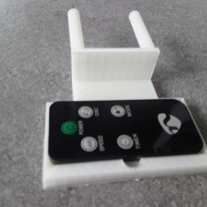 3D Printable tower fan remote holder by kobe loomans