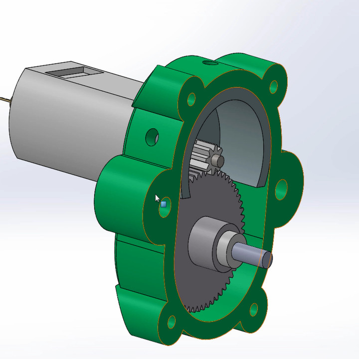 3D Printable Gearbox motor 180 by TB3D