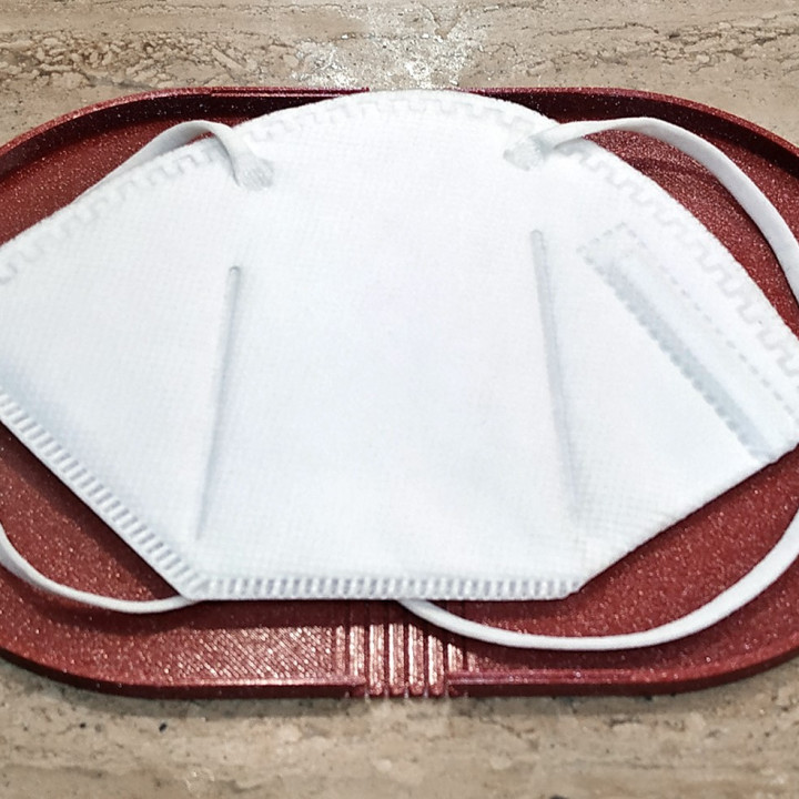 3D Printable Foldable FFP or N95 mask case by imakina