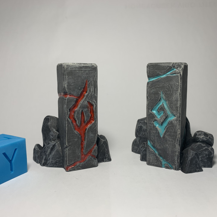 3D Print of Stone Demon Symbols by Murphy_Makes
