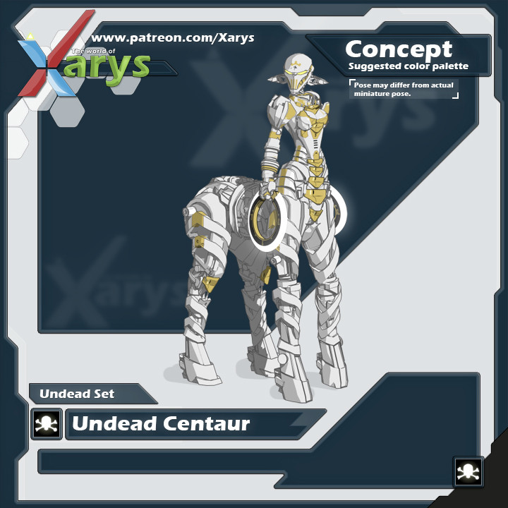 3D Printable Female Undead Centaur by Xarys Games
