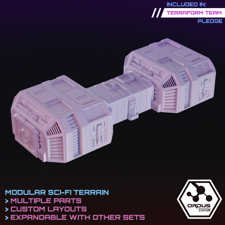 3D Printable Ordus Station Core Modules by Saucermen Studios