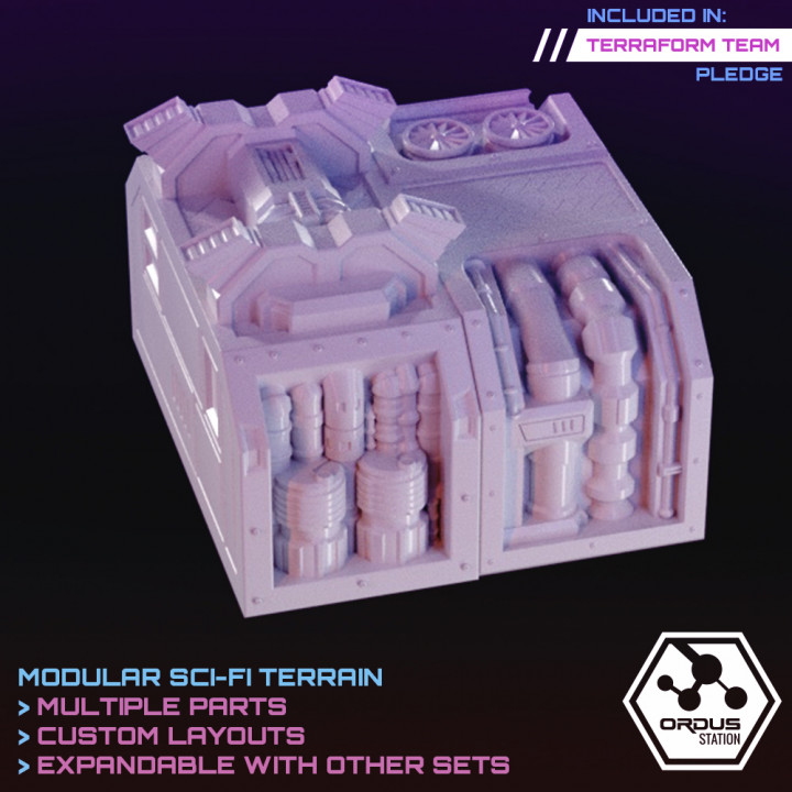 3D Printable Ordus Station Core Modules by Saucermen Studios