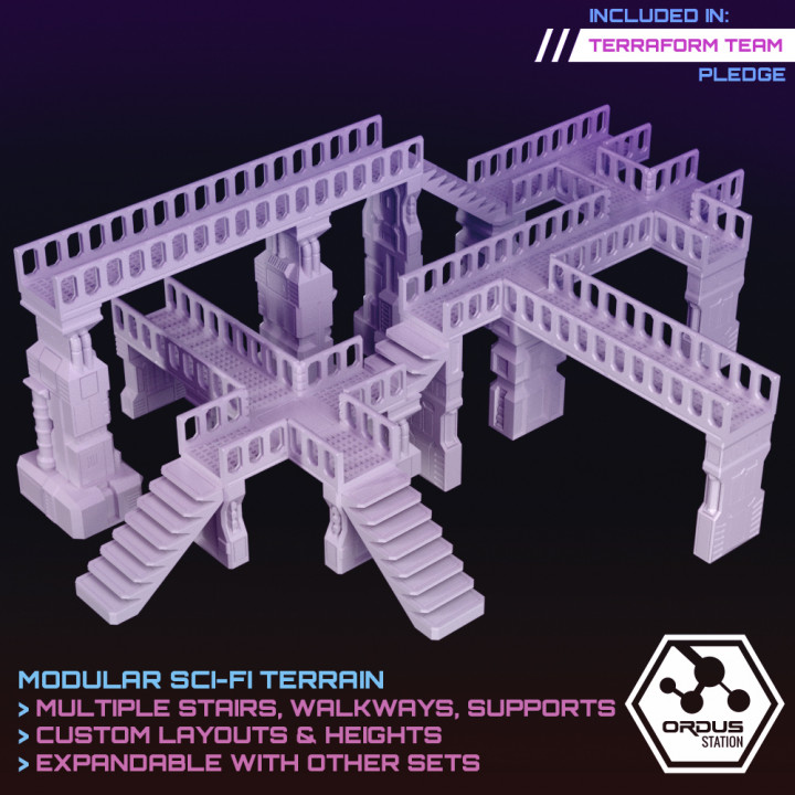 3D Printable Walkways & Stairs by Saucermen Studios