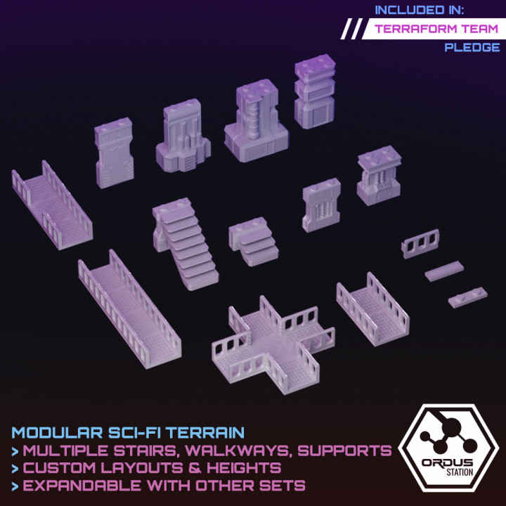 3D Printable Walkways & Stairs by Saucermen Studios