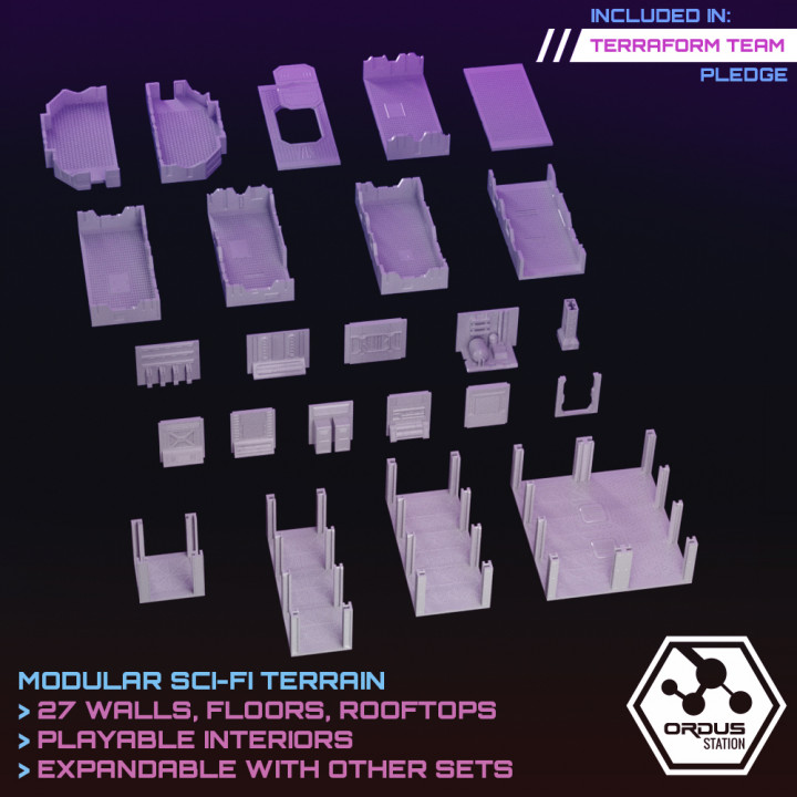 3D Printable Ordus Station - Modular Scifi Interiors (Structure Upgrade ...
