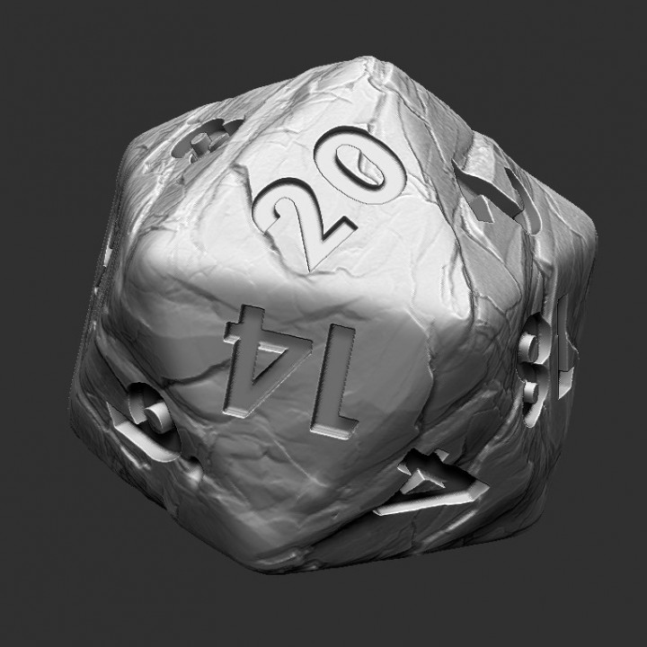 3D Printable Stone D20 by Andrei