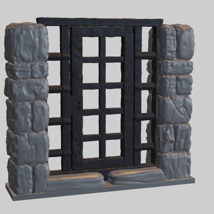 3D Printable OpenForge Dungeon Stone Separate Wall Grates/Jail Doors by ...