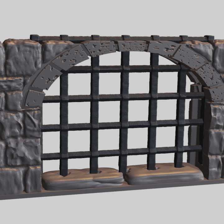 3D Printable OpenForge Dungeon Stone Separate Wall Portcullis by Devon ...