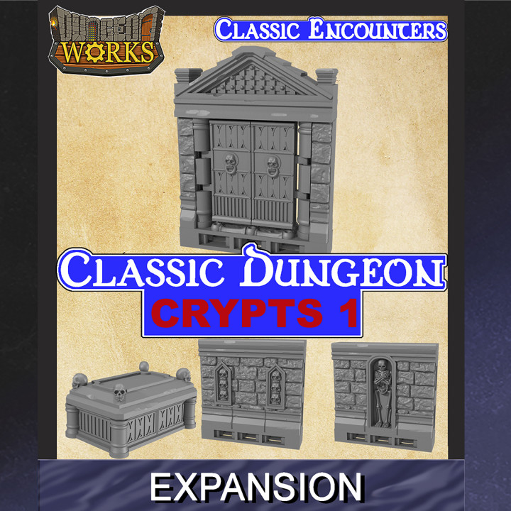 3D Printable DungeonWorks: Classic Dungeon Expansion Crypts 1 by ...