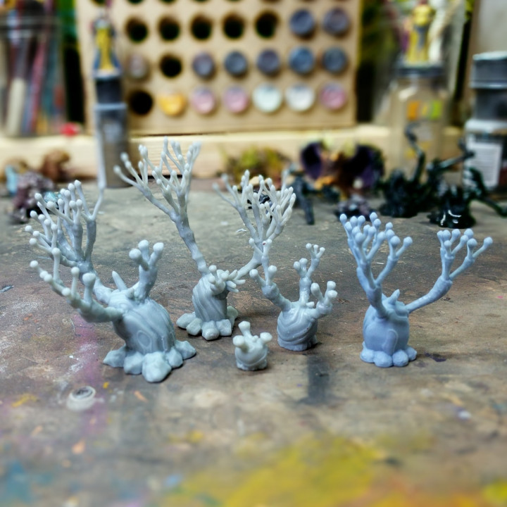3D Printable Triple Three Tree - fantasy miniature plants by Don Whitaker