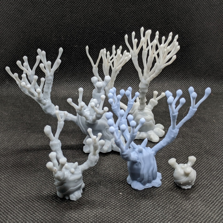 3D Printable Triple Three Tree - fantasy miniature plants by Don Whitaker
