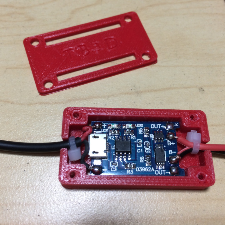 3D Printable Box protection Lithium battery Charger module by TB3D
