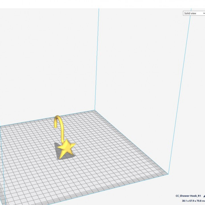 3D Printable Star Shower Curtain Hooks by Steven Raymond