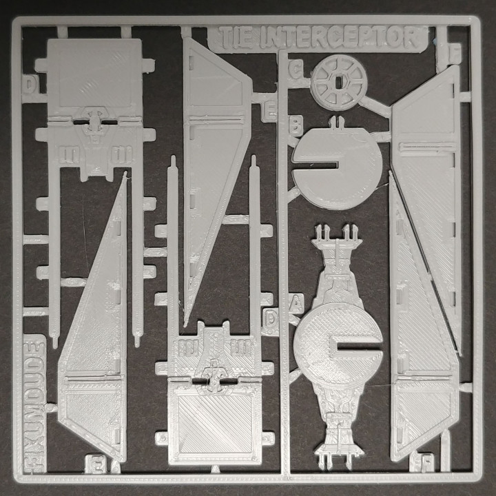 3D Printable TIE Fighter Interceptor Kit Card by Michael Grugel
