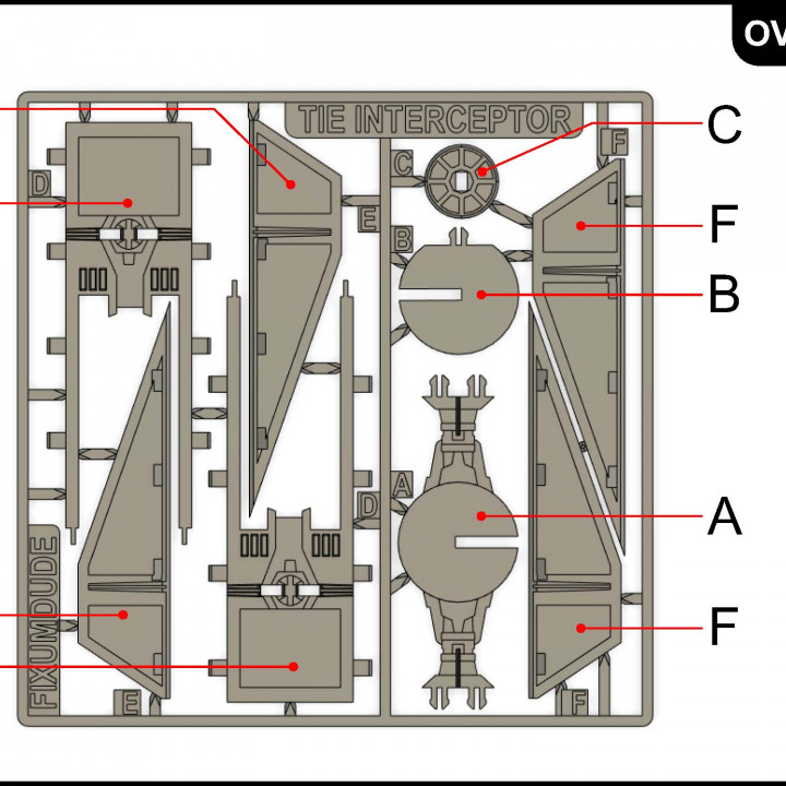 3D Printable TIE Fighter Interceptor Kit Card by Michael Grugel