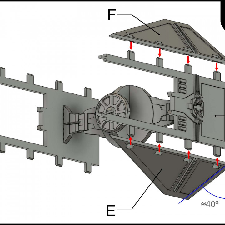 3D Printable TIE Fighter Interceptor Kit Card by Michael Grugel