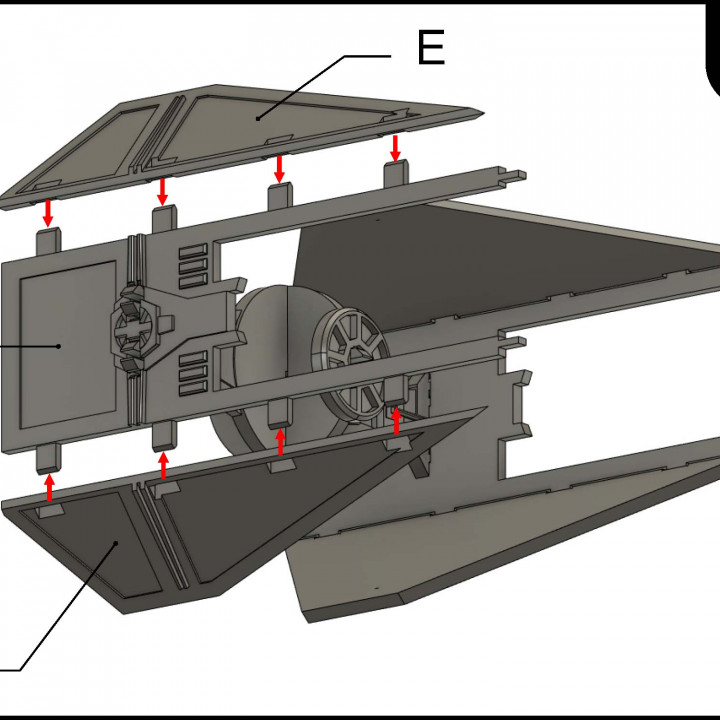3D Printable TIE Fighter Interceptor Kit Card by Michael Grugel