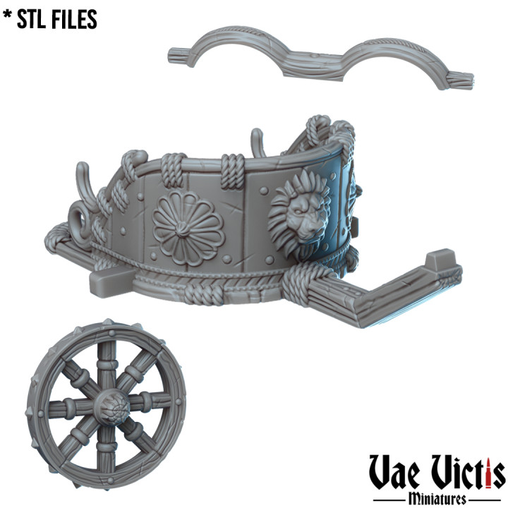 3D Printable Gladiator cart by Vae Victis Miniatures