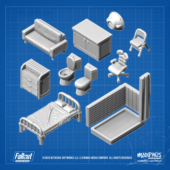 3D Printable Vault Interior Themed Dressing/Scatter - Fallout ...