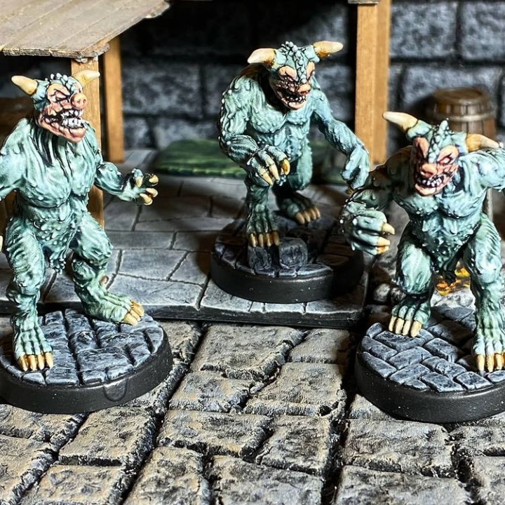 3D Printable Dretch gang (supported) by Cursed Forge Miniatures