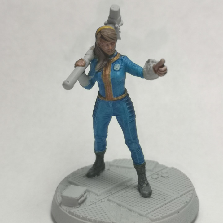 3D Print of Vault-Tec Vault Girl - Fallout: Wasteland Warfare by Snikrat