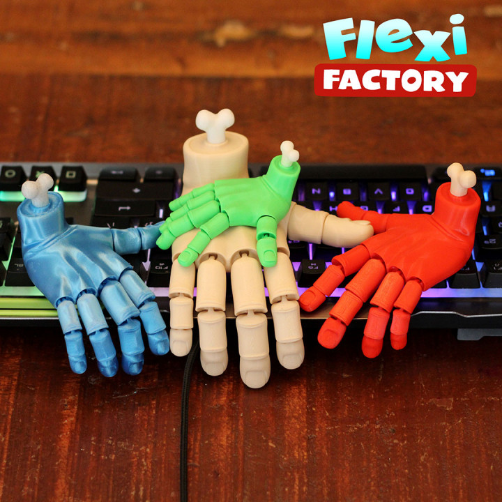 3D Printable Flexi Print-In-Place Hand by Flexi Factory