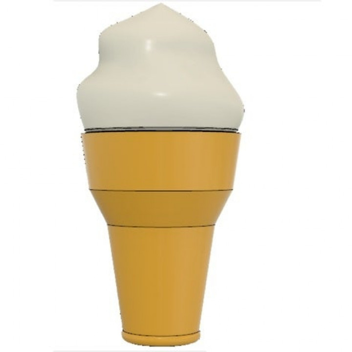 3D Printable Ice Cream Cone toys 2 parts (ice cream + cone) by Ovunc Mete