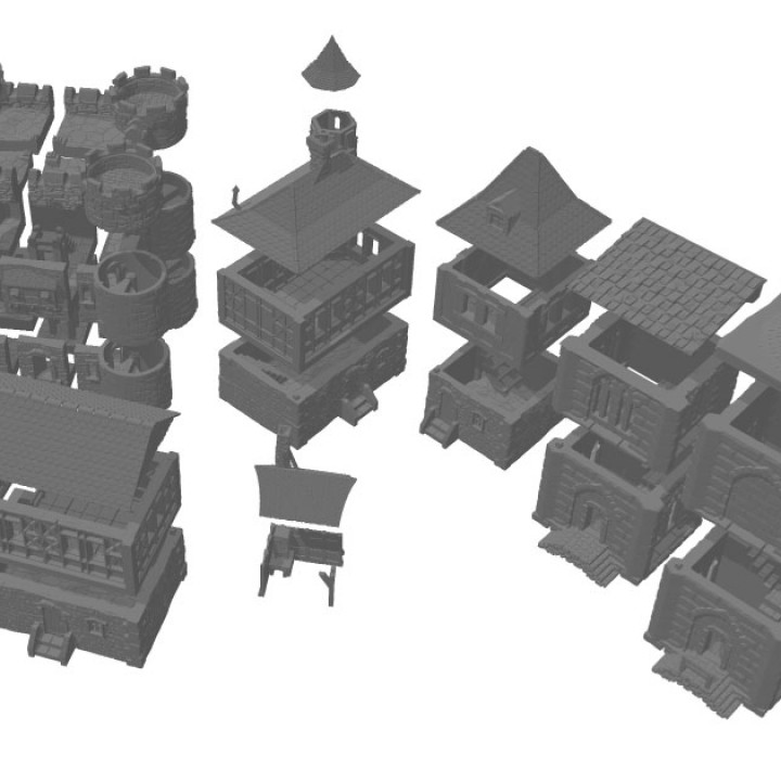 3D Printable modular medieval Fortress or Castle SET - OPENLOCK (STL ...