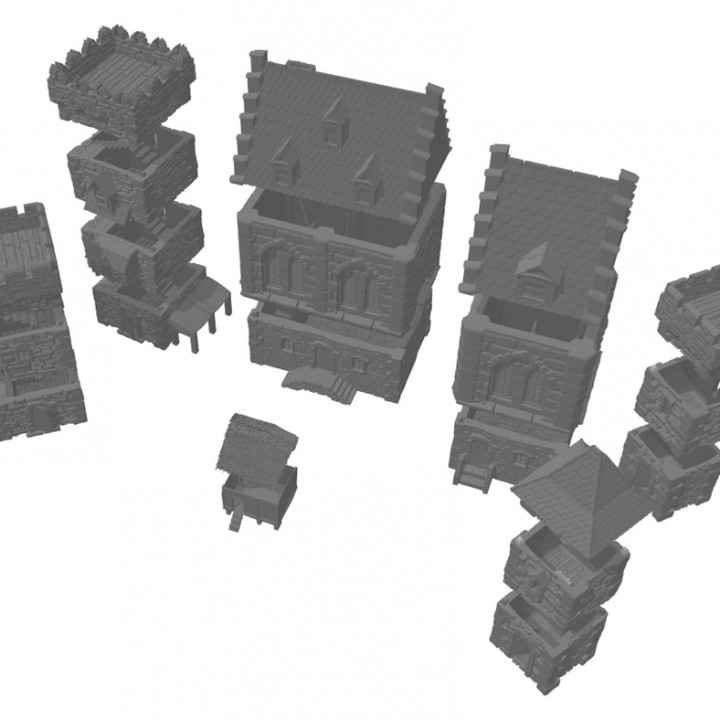 3D Printable modular medieval Fortress or Castle SET - OPENLOCK (STL ...