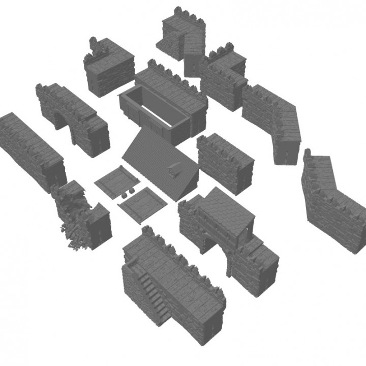 3D Printable modular medieval Fortress or Castle SET - OPENLOCK (STL ...