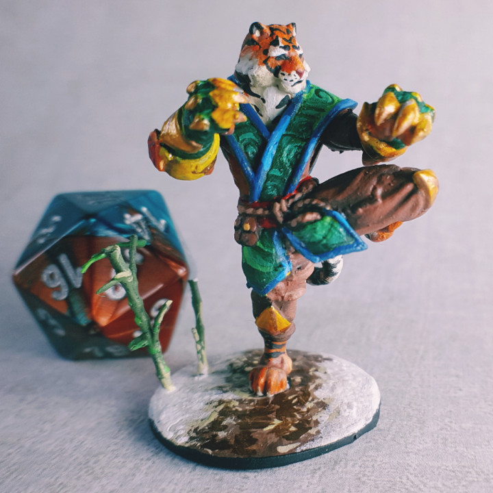 3D Print of Kai Catfolk Monk - Presupported by khaarma