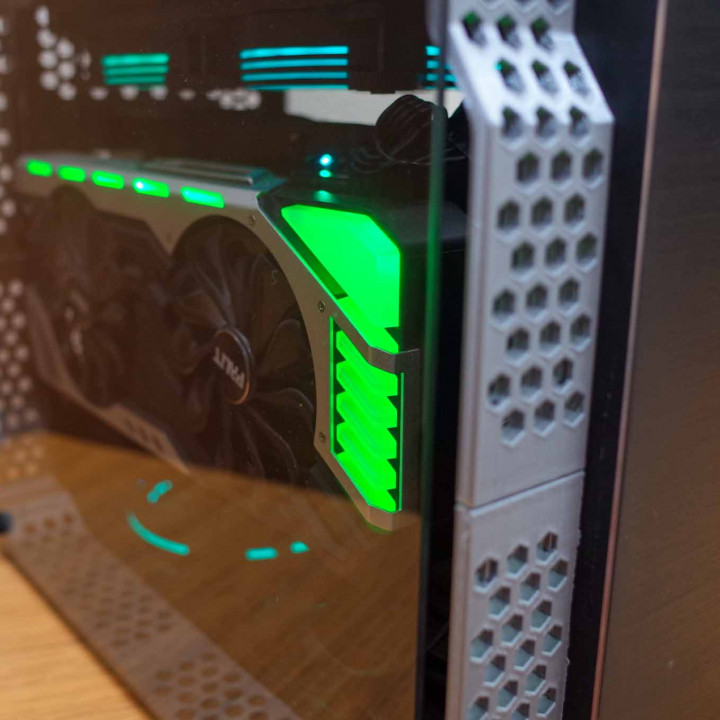3D Printable RAIJINTEK OPHION EVO mini ITX Case Extra GPU Cover by kitora12