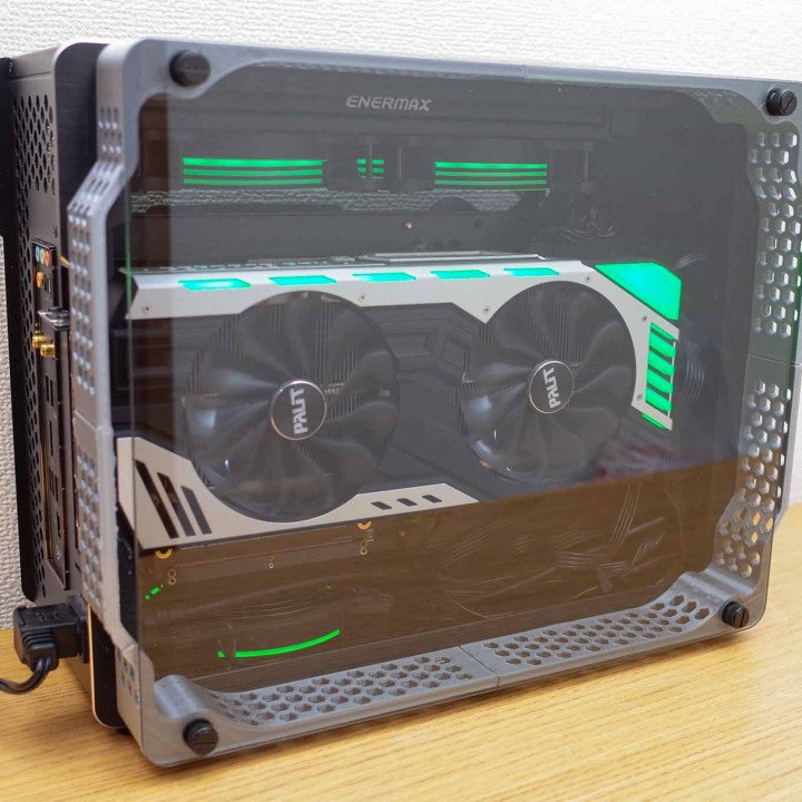 3D Printable RAIJINTEK OPHION EVO mini ITX Case Extra GPU Cover by kitora12