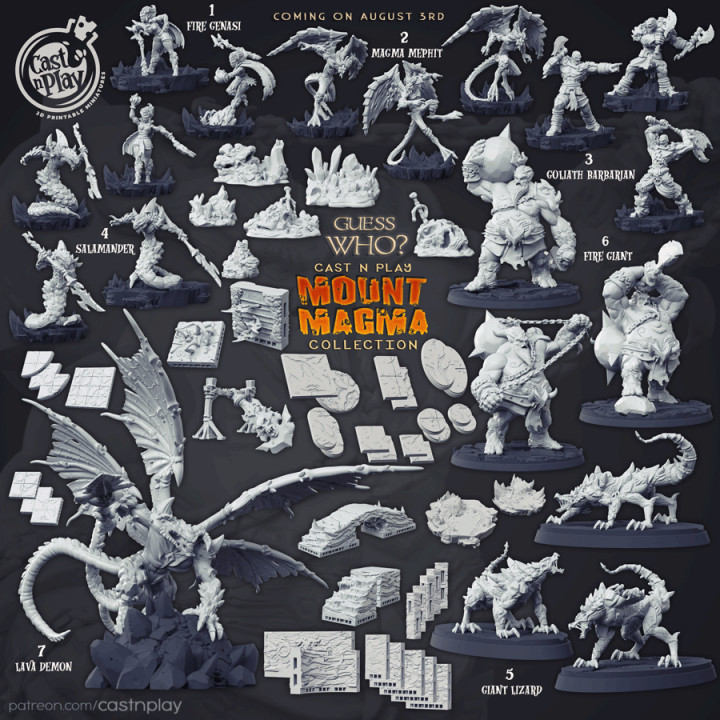 3D Printable Mount Magma (Pre-Supported) (Set) by Cast n Play