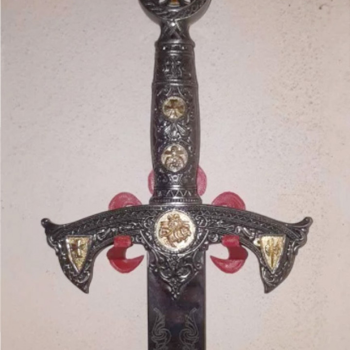 3D Printable Sword wall stand in the shape of the cross of St James by Cyro