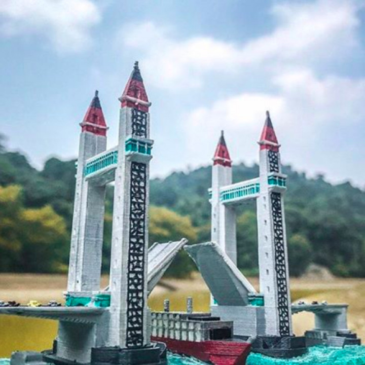 3D Printable Terengganu Drawbridge - Malaysia by MiniWorld3D