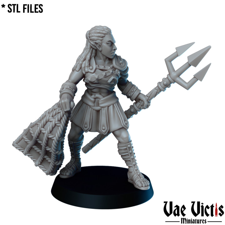 3D Printable Elf Gladiatrix by Vae Victis Miniatures