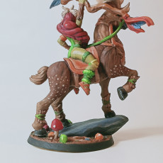 3D Printable Bronwin - Forest Queen with Deer - 32mm - DnD - by RN Estudio