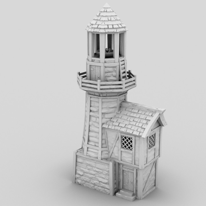 3D Printable Medieval Lighthouse by Black Magic Pixels